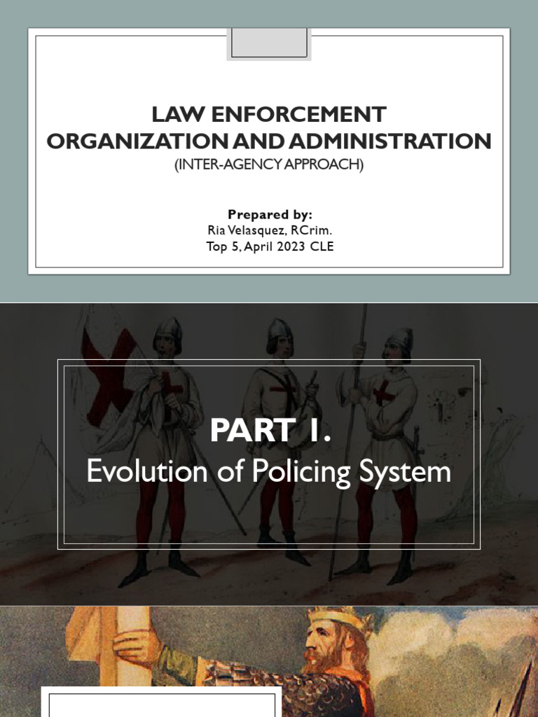 Lea1 Law Enforcement Organization and Administration by Prof Ria ...