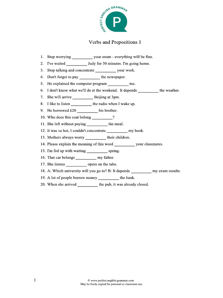 Verb + preposition | PDF