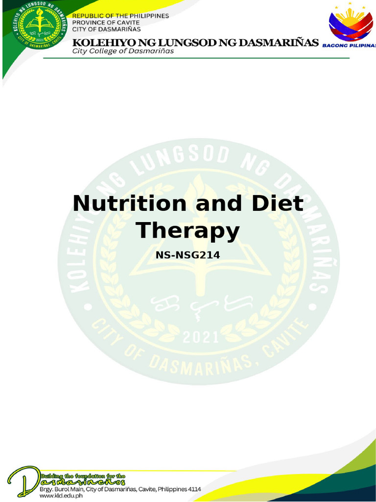 Nutrition and Diet Therapy Lecture Hand-Outs | PDF