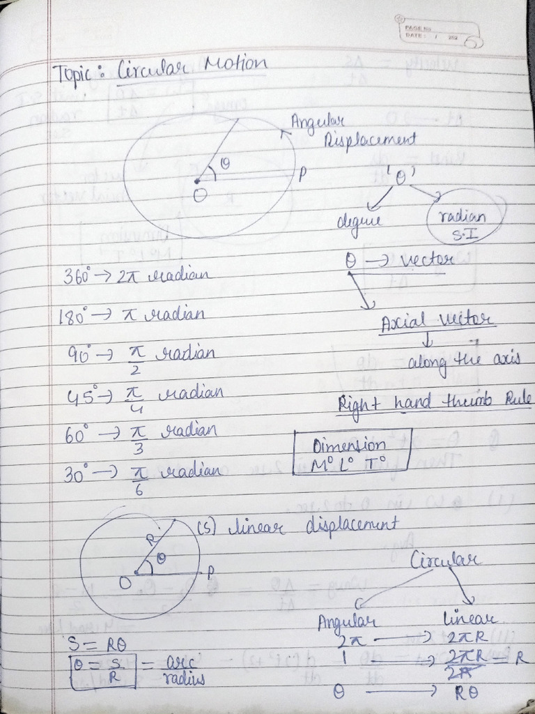 Physics (Circular Motion Fiitjee Notes) | PDF