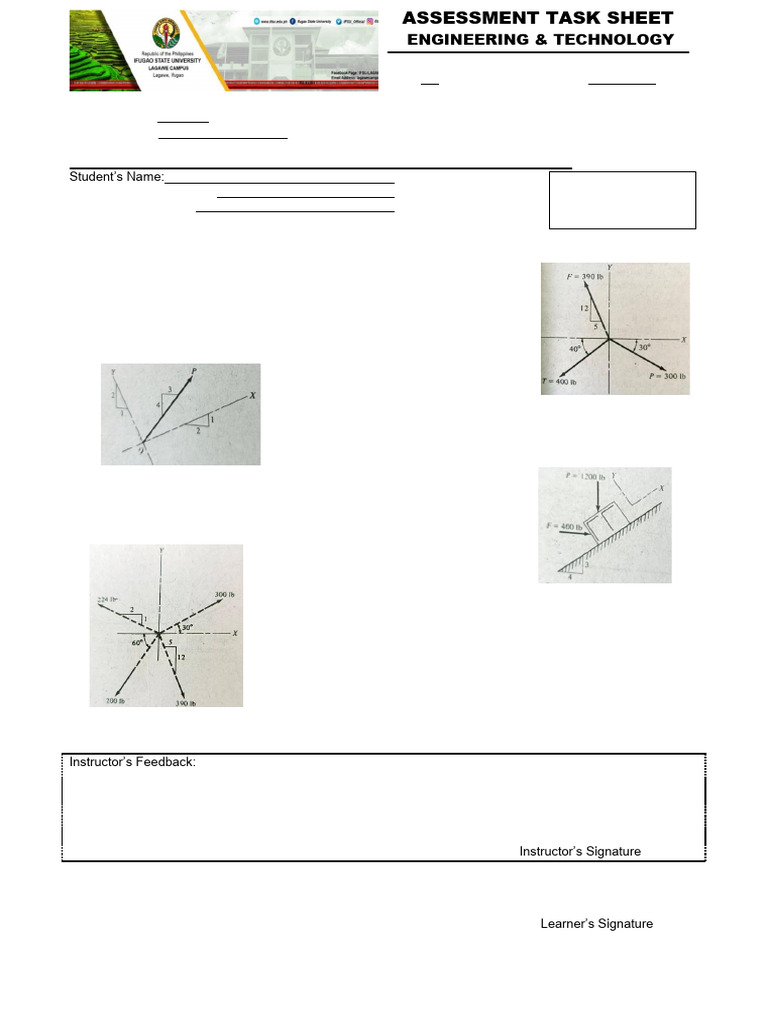 Problem Set 1 Resultant of Force System | PDF