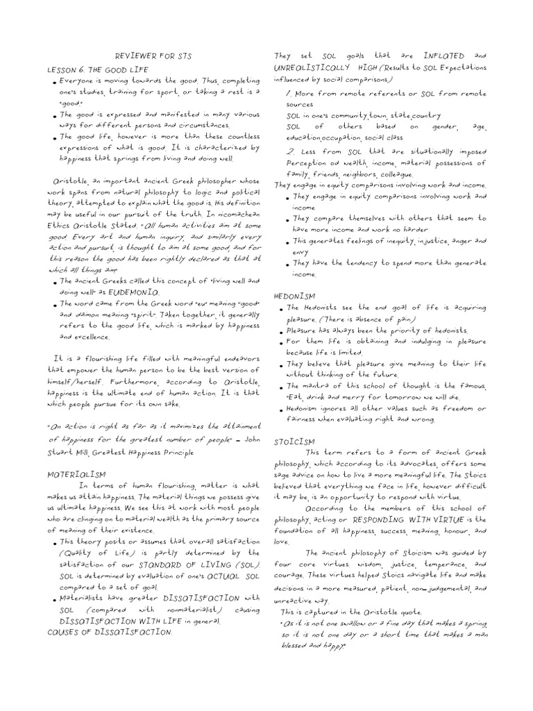 STS REVIEWER Final B | PDF