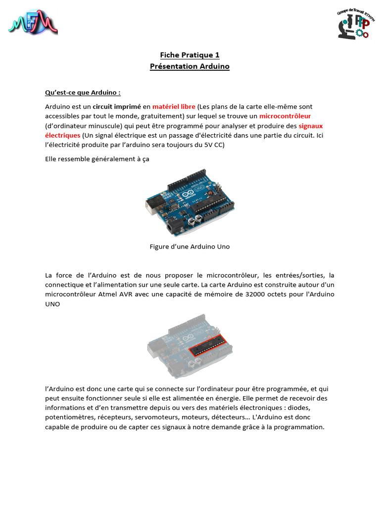 Tutoriel 1 Presentation de Larduino | PDF