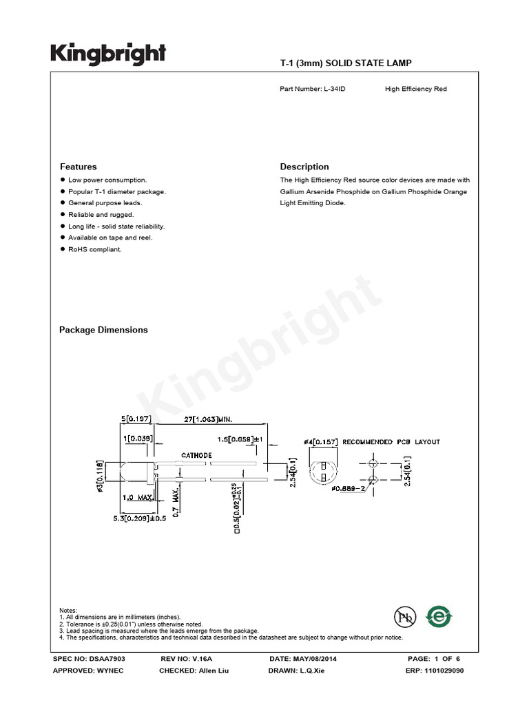Fiche Technique LED Rouge | PDF