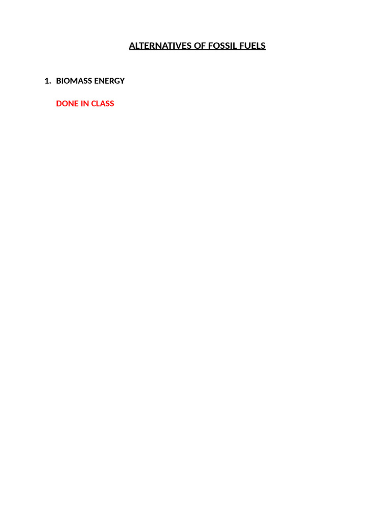 Alternatives of Fossil Fuels | PDF