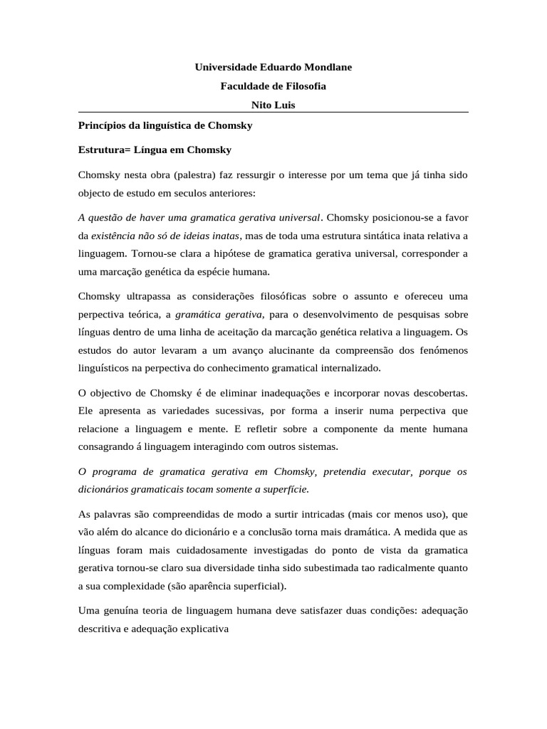 Universidade Eduardo Mondlane | PDF