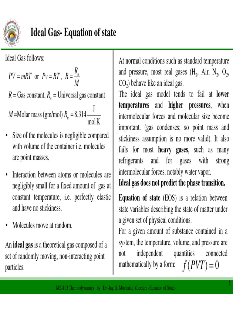 Equation of State | PDF