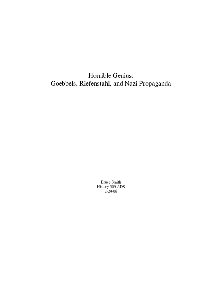 Goebbels | PDF | Joseph Goebbels | Nazi Germany