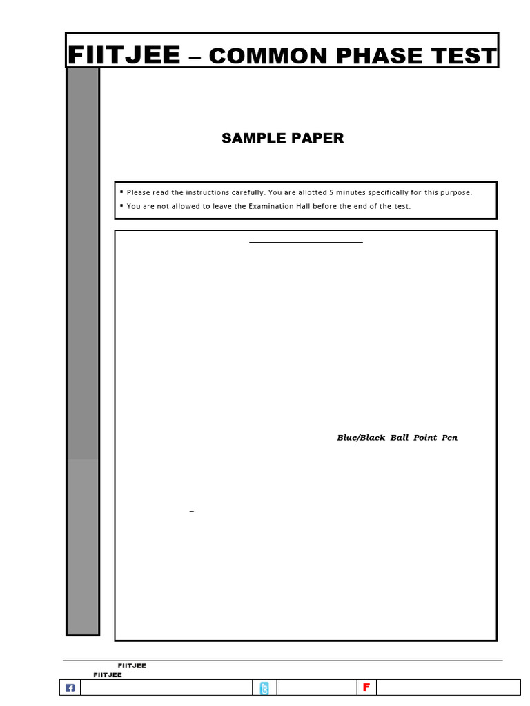 Sample Paper - JEE Main | PDF