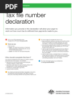 TFN Declaration Form N3092 | PDF | Payments | Taxes