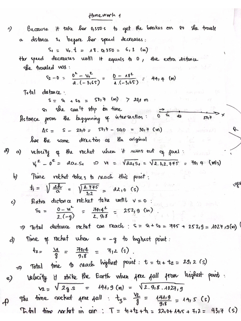 Homework Physics 1 | PDF