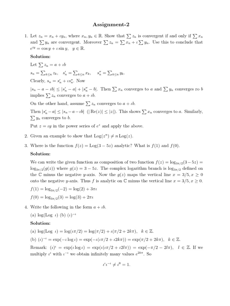 Assignemnt 2 MTH434 Solutions | PDF | Series (Mathematics) | Power Series