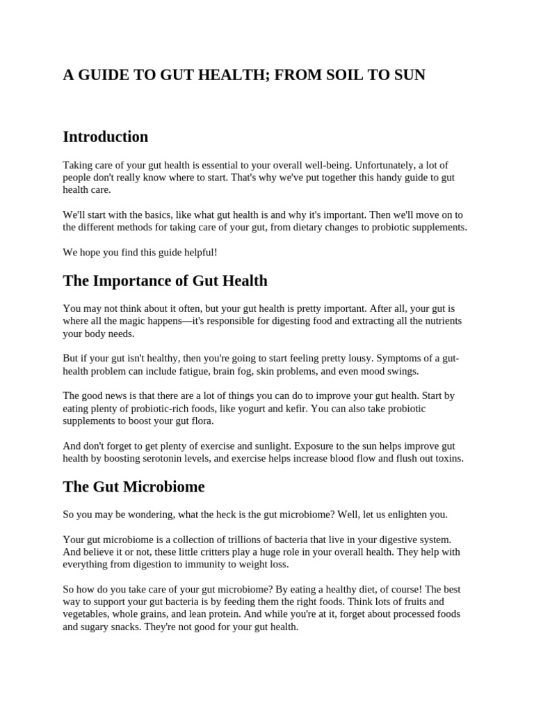 A Guide To Gut Health | PDF