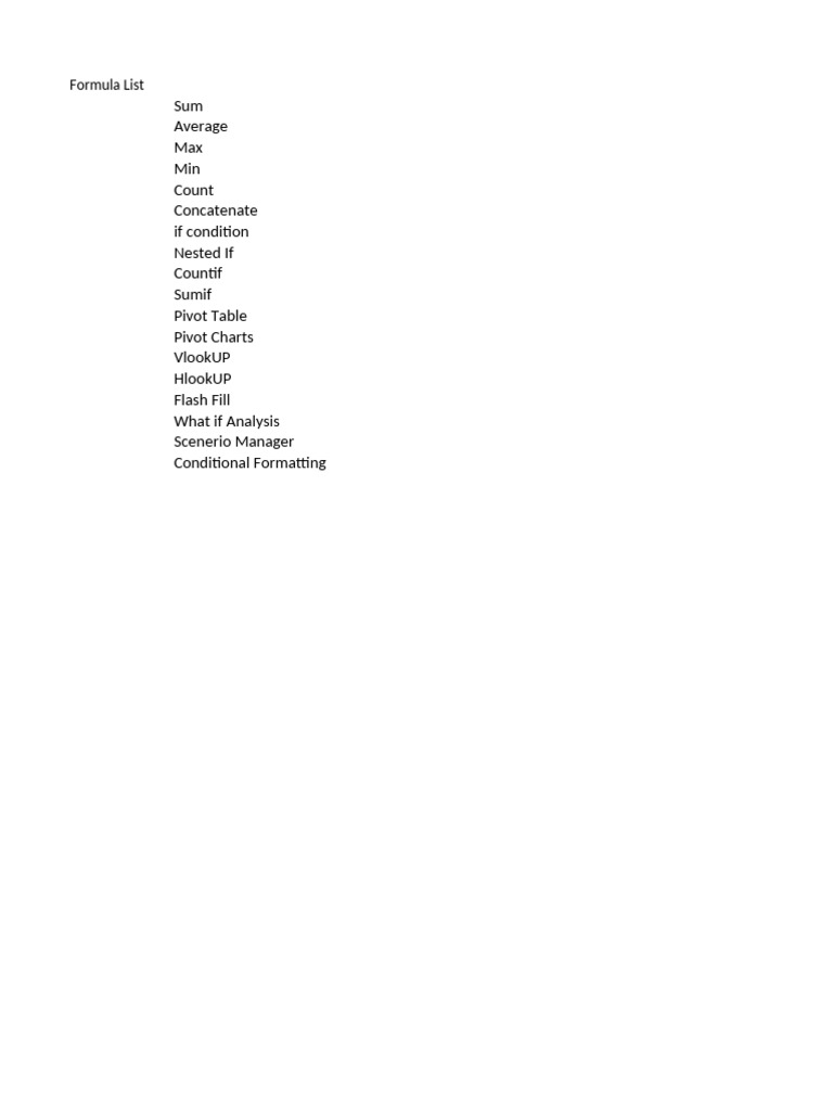 Formula Reference | PDF