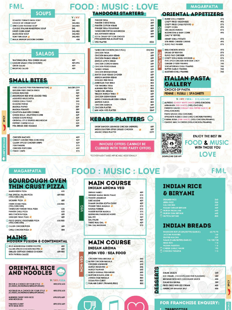FML Magarpatta Menu | PDF
