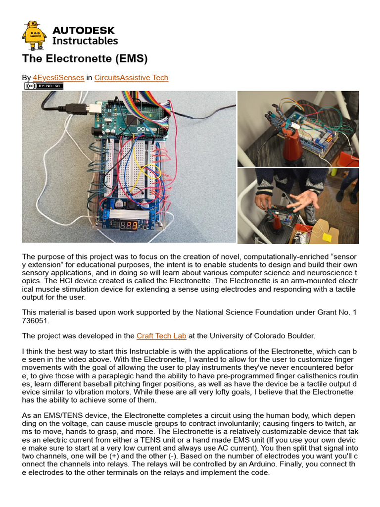 The Electronette (EMS) - 5 Steps - Instructables | PDF