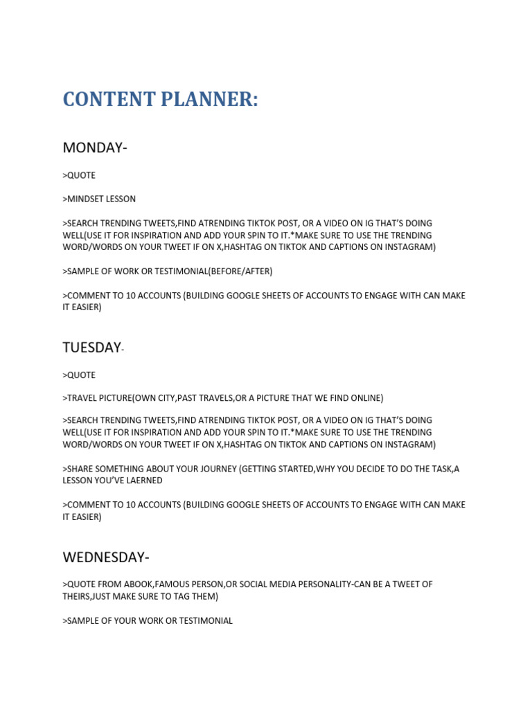 Content Planner | PDF