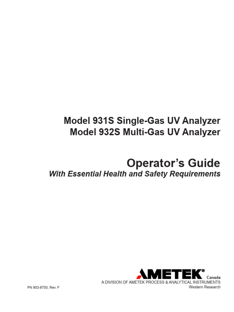66.manual - Ametek - H2S - Model 931 | PDF