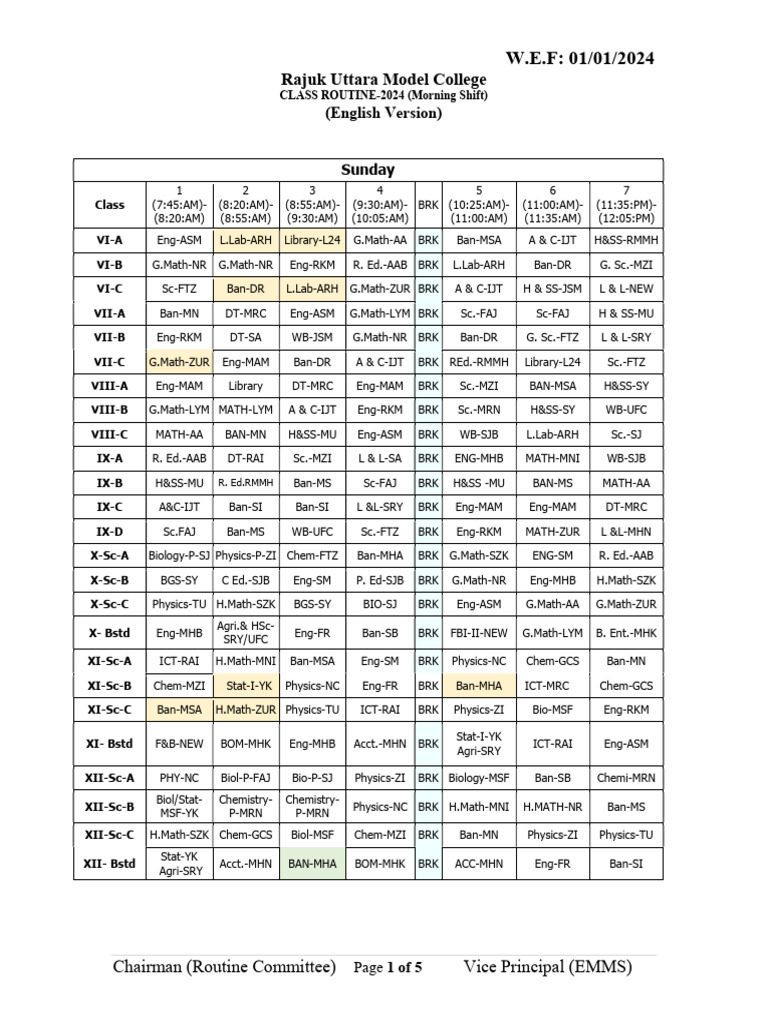 Final Routine 23 24 Emms 10 January 2024 New | PDF