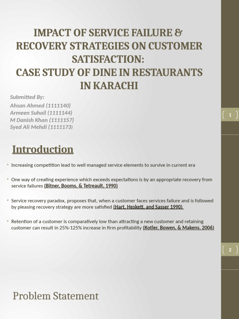 Impact of Service Failure 1 | PDF