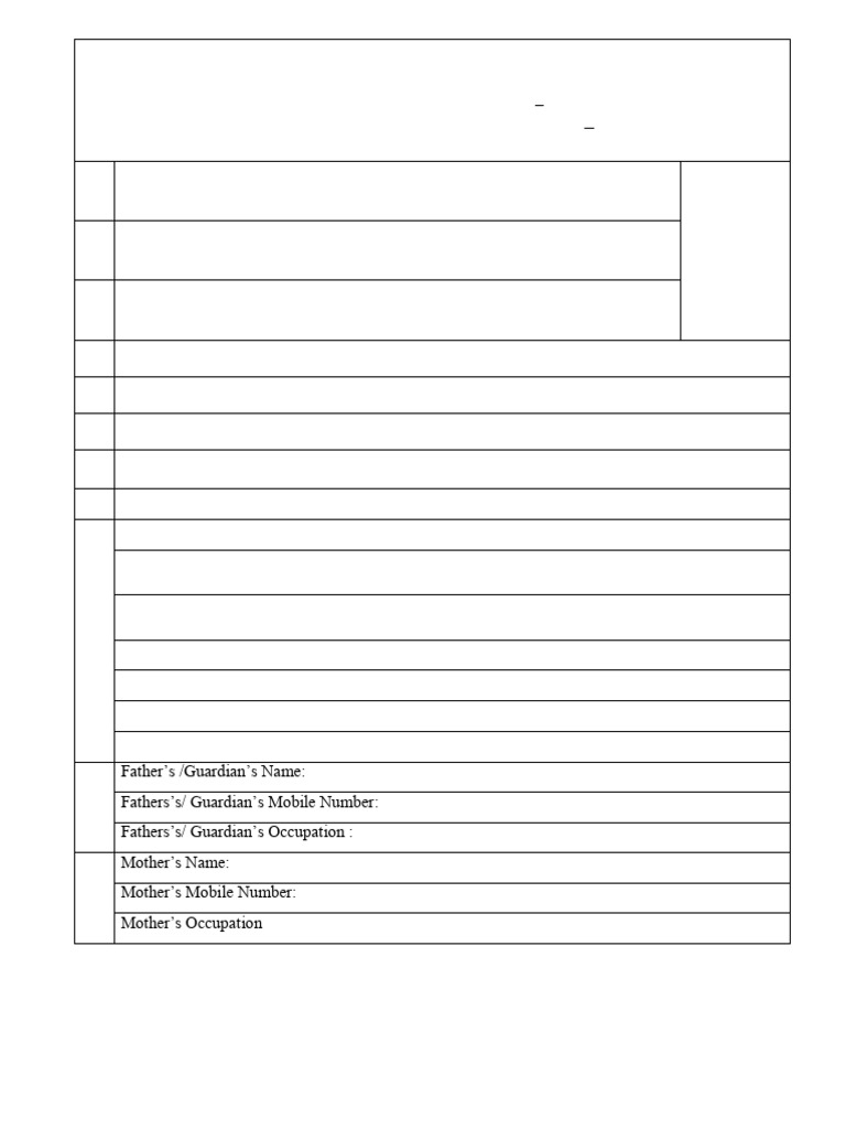 Student Bio-Data Form | PDF