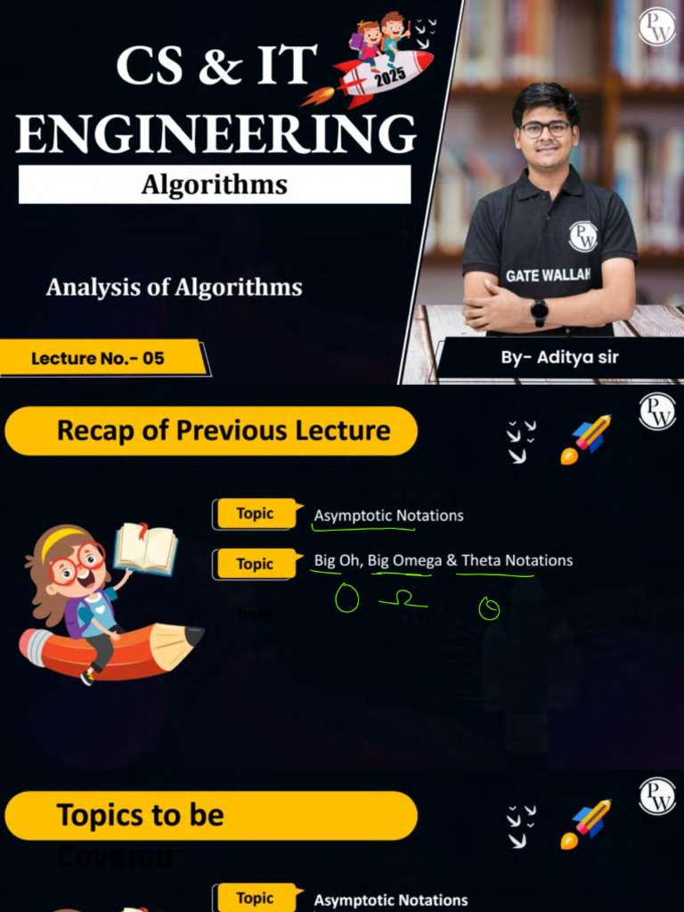 Analysis of Algorithms 05 - Class Notes | PDF
