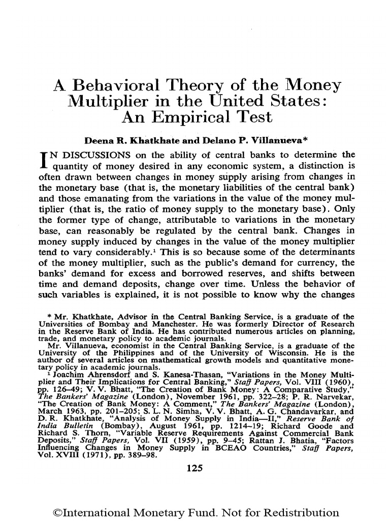 A Behavioral Theory of Money | PDF