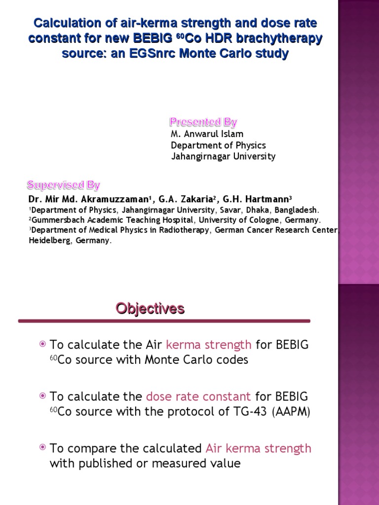 Air Kerma Strength in 60Co Brachytherapy | PDF | Monte Carlo Method ...
