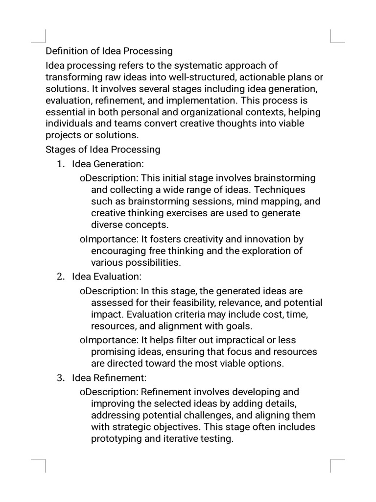 Idea Processing | PDF