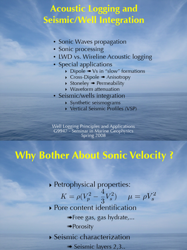 Sonic Logging | PDF