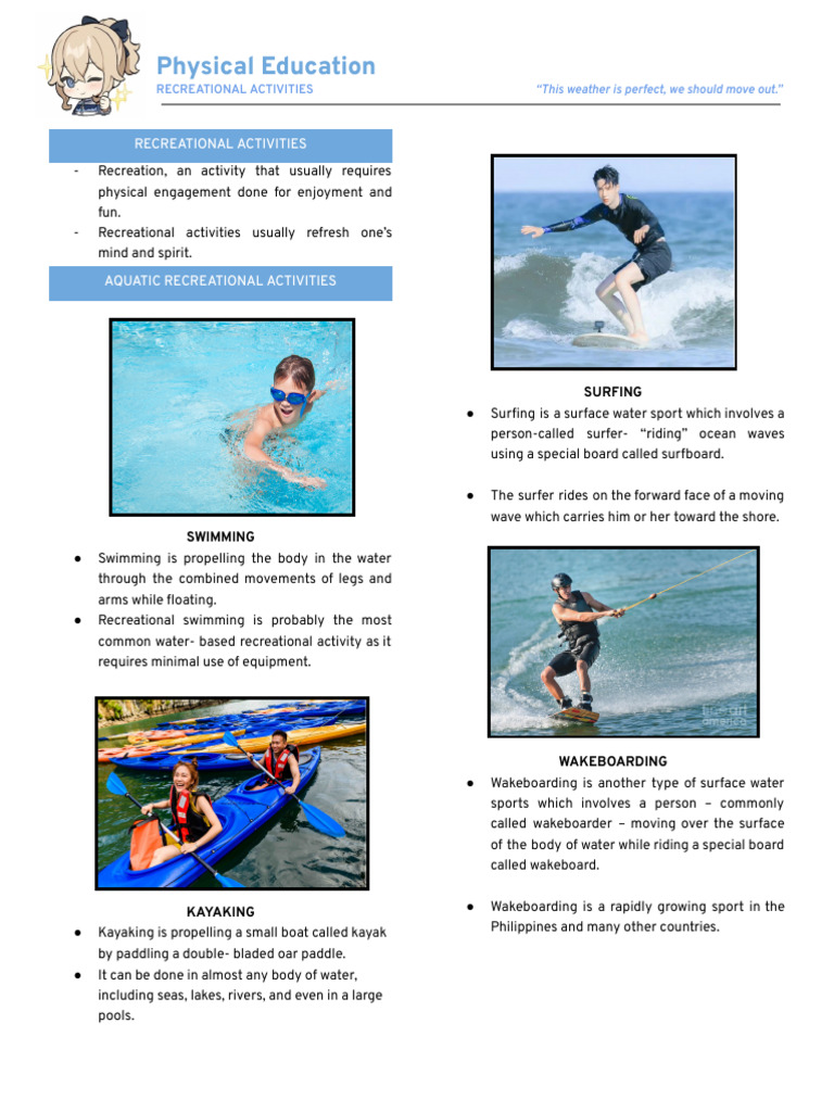 Aquatic Recreational Activities Overview | PDF | Underwater Diving ...
