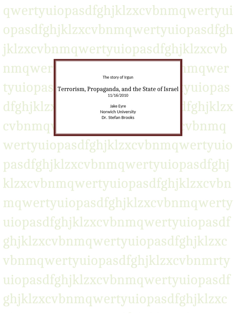 The Story of Irgun | PDF