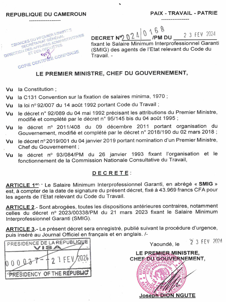 Decret Ndeg 2024 0168 | PDF