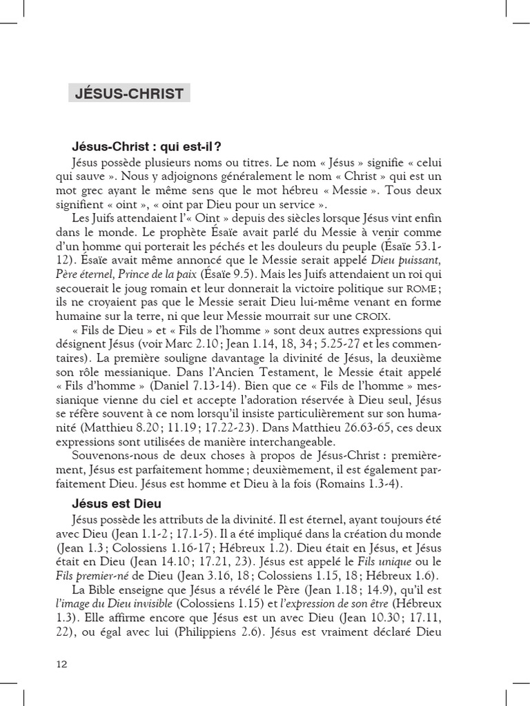 Jésus-Christ: Qui Est-Il ? | PDF