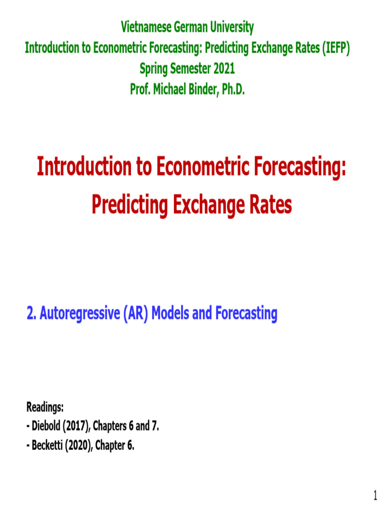 IEFP Spring21 Chapter2 ARModels | PDF