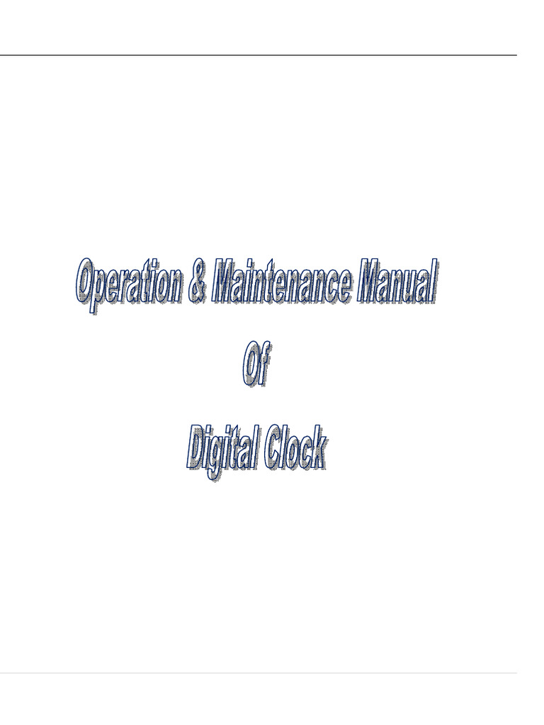 Operation Manual of Digital Clock | PDF | Clock | Business