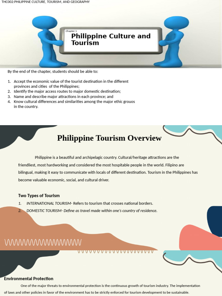Philippine Culture and Tourism Overview | PDF | Tourism | Travel