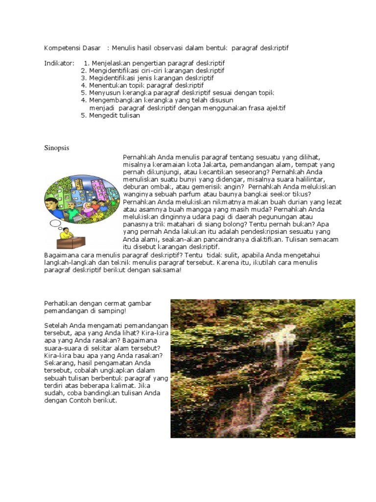 Materi Paragraf Deskriptif | PDF | Seni & Disiplin Bahasa