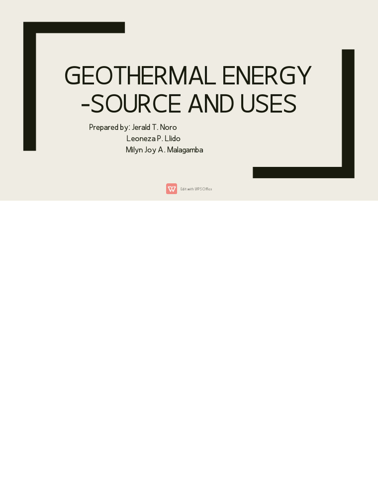 Geothermal-Energy-Source-and-Uses | PDF