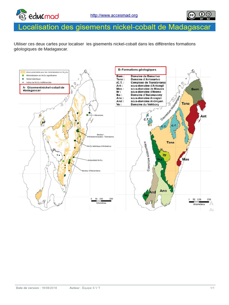 Localisation Des Gisements Nickel - Cobalt A Madagascar | PDF