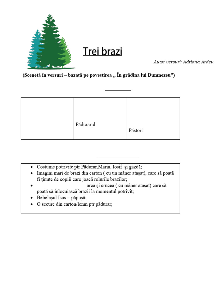 Trei Brazi Sceneta | PDF