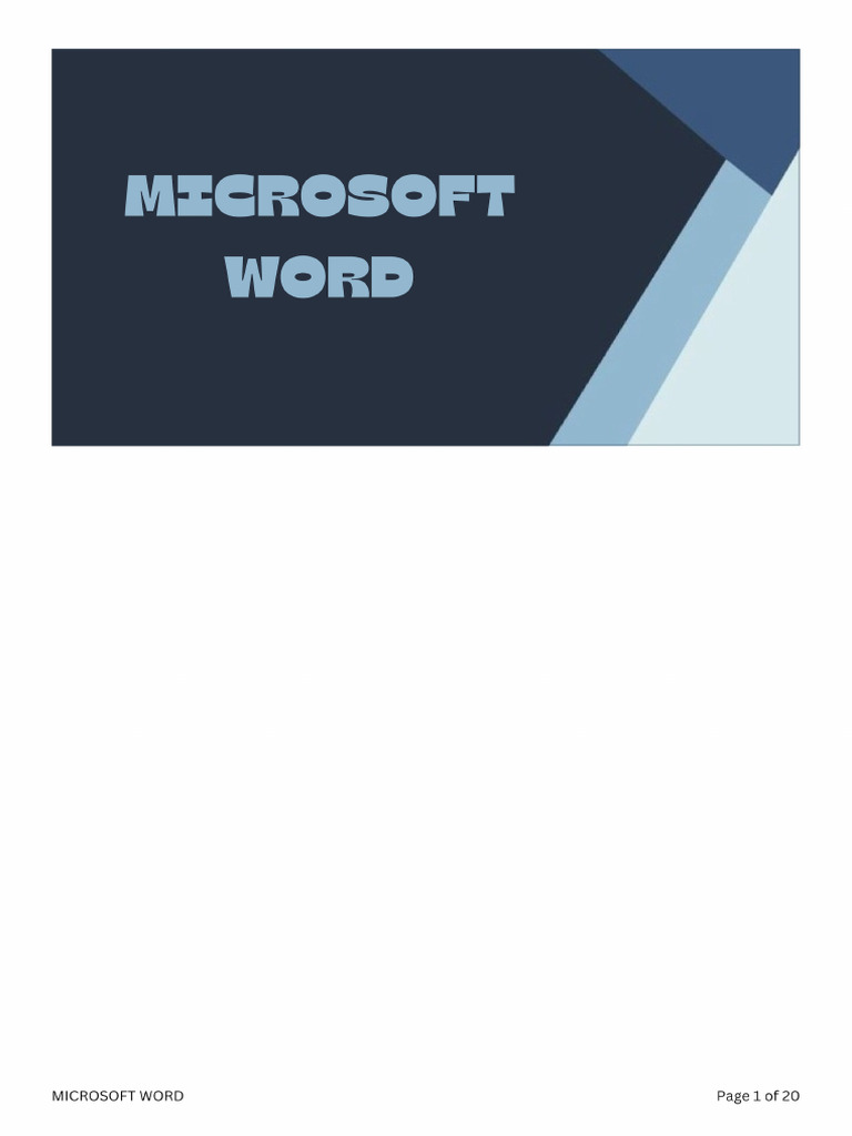1.2 Parts and Function of MS Word | PDF
