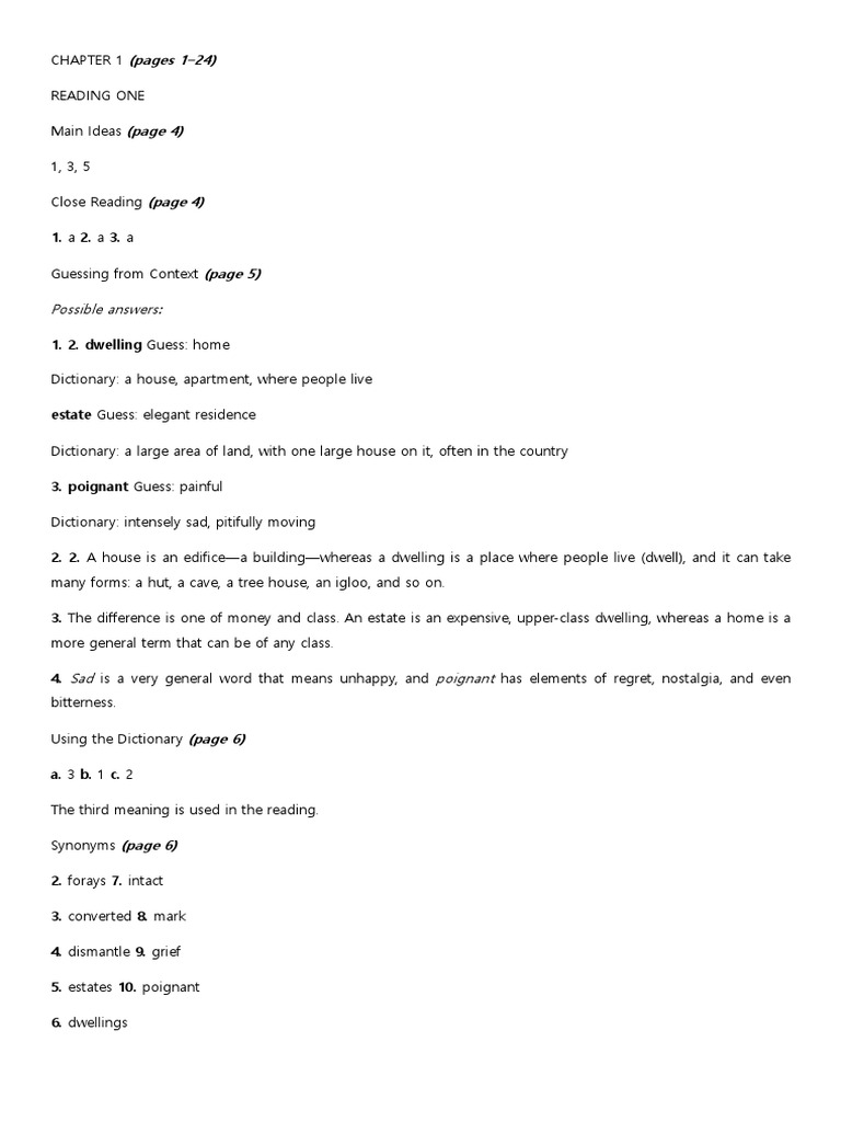 ch.1_reading1_answer key | PDF