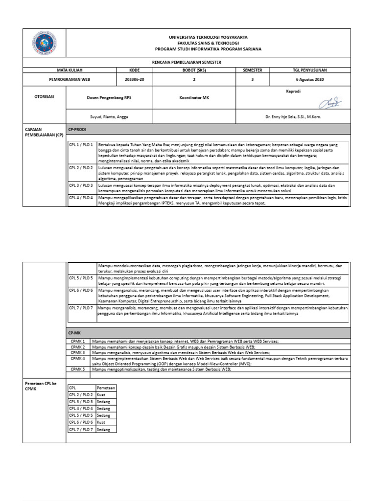 If Rps Pemrograman Web A1m | PDF