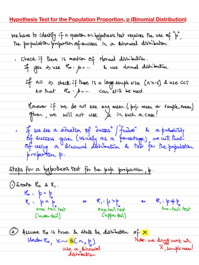 Hypothesis Test Binomial 240903 211857 | PDF