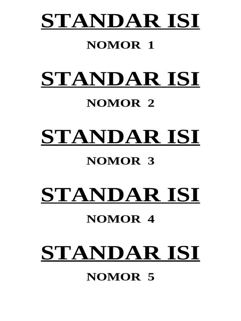 Standar Isi | PDF