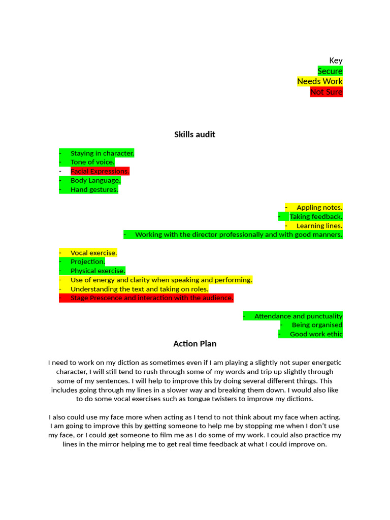 Skills Audit + Action Plan | PDF
