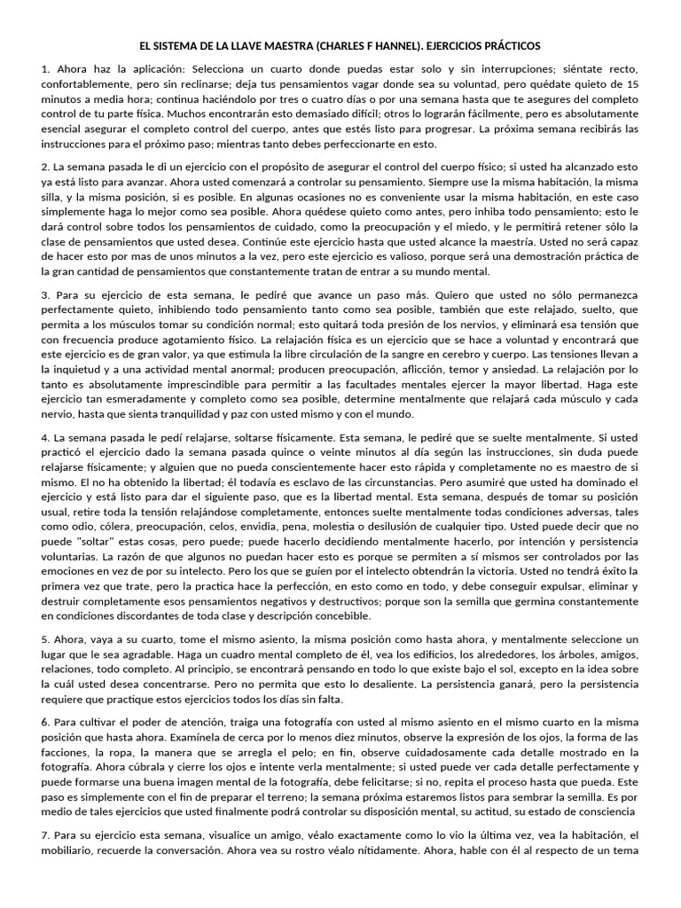 El-Sistema-De-La-Llave-Maestra. Ejercicios-Prácticos | PDF