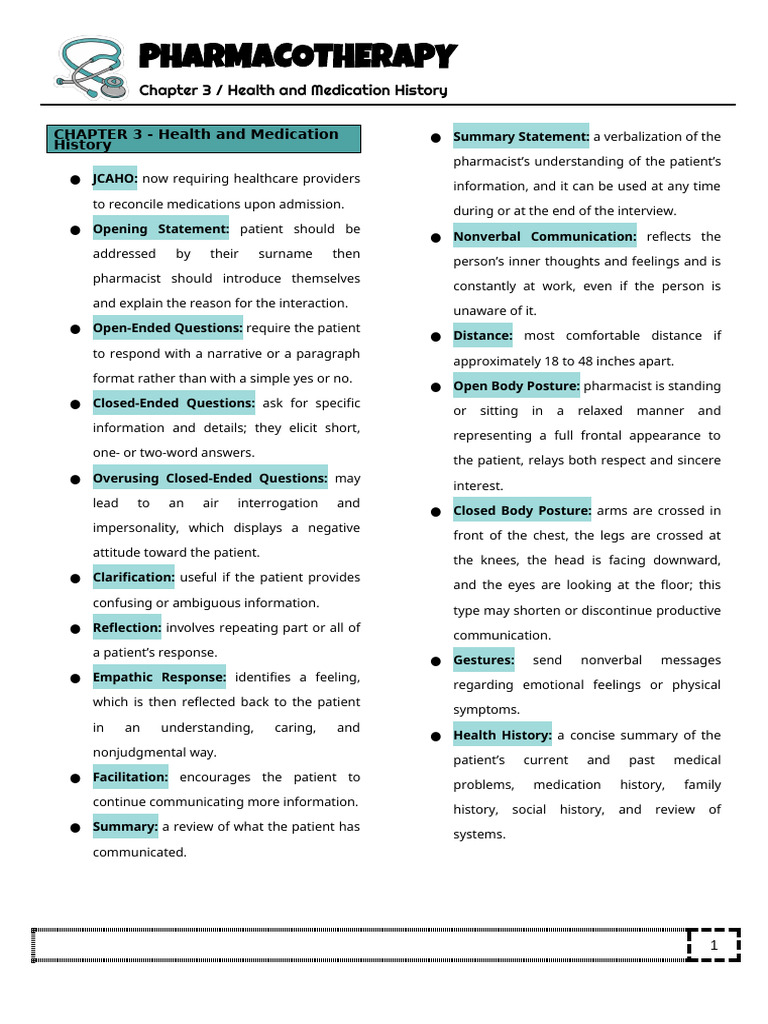 Pharmacotherapy - Chapter 3 | PDF
