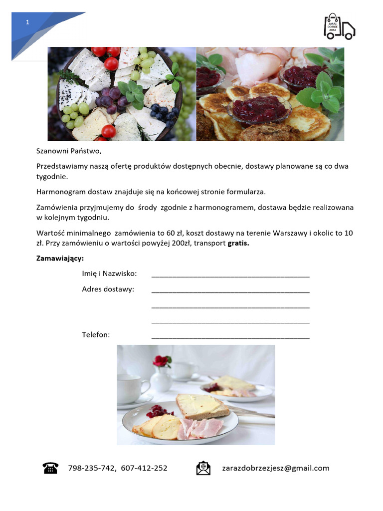 Formularz Zamówienia 2021Q1.1 Edit 1 | PDF